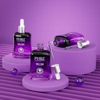 China Customized Gradient Purple Glass Serum Dropper Bottles 1oz Hot Stamping for sale