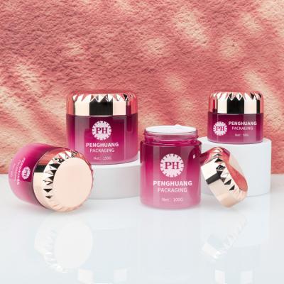 China Customized Logo Glass Cream Jars For Skincare Packaging 50g 60g 100g for sale