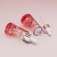 China Transparent Red Glass Dropper Bottle For Serum Lotion Toner for sale