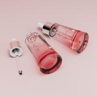 China Transparent Red Glass Dropper Bottle For Serum Lotion Toner for sale