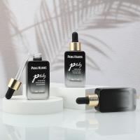 China Black Glass Dropper Bottle 30ml For Serum Toner Essence Oil for sale