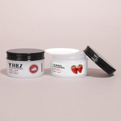 China Customizable Round Plastic Cream Jars For Skincare Packaging Body Butter Jar With Screw Cap for sale