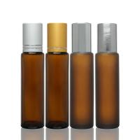 China Luxury Cosmetic Packaging Glass Roll On Bottles With Gold Cap Perfume Roll Container for sale