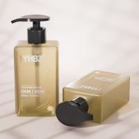 China 300ml Square Plastic Shampoo Bottle Pet Flat Shoulder Pump Bottle For Lotion for sale