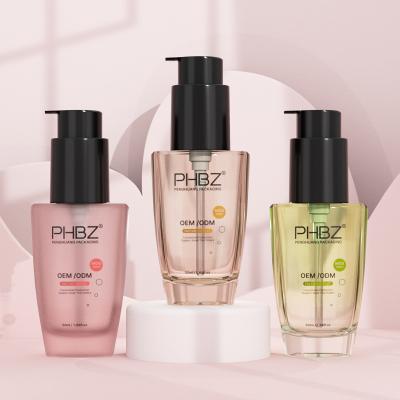 China Serum Lotion Pump Bottle 50ml Glass Liquid Foundation Bottles with Pump for sale