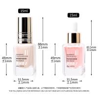 China Square Stransparent Foundation Glass Bottle 15ml Sample Size Cosmetic Lotion Bottle for sale