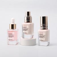 China Square Stransparent Foundation Glass Bottle 15ml Sample Size Cosmetic Lotion Bottle for sale