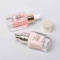 China Square Stransparent Foundation Glass Bottle 15ml Sample Size Cosmetic Lotion Bottle for sale