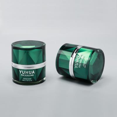 China 50G Plastic Packaging Jars Luxuyr Empty Acrylic Plastic Cream Jars With Lid for sale