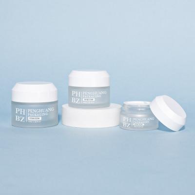 China Cream Glass Jars 5-100g Skincare Packaging Container Glass Cosmetic Jar for sale