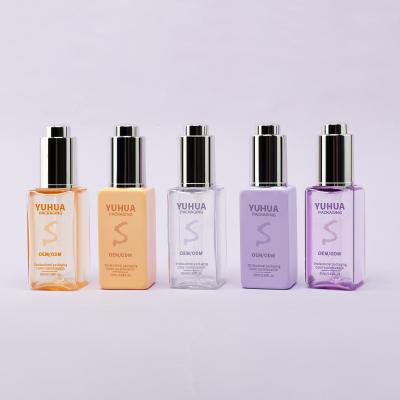 China Square Serum Dropper Bottles with Silk Screen/Hot Stamping/Labeling Printing in Clear Green Blue or White for sale
