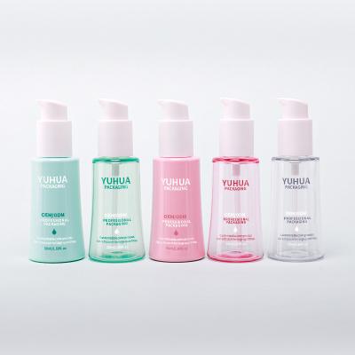 China Plastic Facial Body Lotion Pump Bottle 50ml Conical Oil Serum Bottle For Effective Skincare Solutions for sale