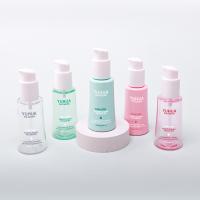China 50ml Clear PET Flat Shoulder Lotion Pump Bottle for Customized Cosmetic Packaging with Silk Screen Printing for sale