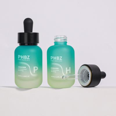 China According To Customer Requirements Serum Dropper Bottles 30ml Glass Round Matte Dropper Bottle Cap Type Durable And Packaging Option for sale