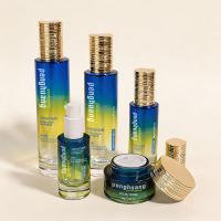China Custom Luxury Gradient Glass Bottle Set for Skincare and Beauty Packaging OEM ODM Cosmetic Glass Bottle Set with Jar for sale