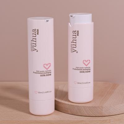 China Durable Plastic Lotion Bottle with Airless Pump and Customized Design Ideal for Cosmetic Packaging and Liquid Product Storage for sale