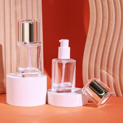 China Liquid Foundation Bottles glass cosmetic packaging set with 30ml capacity customizable printing and durable airtight leak proof design for sale