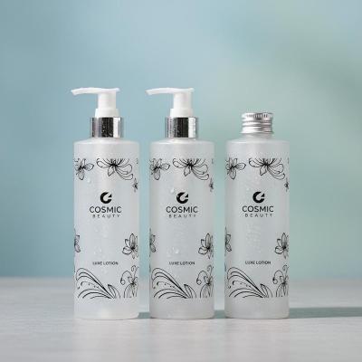 China Customized Design 200ml Capacity Plastic Packaging Bottles with Silk Screen Printing for Cosmetic and Lotion Packaging for sale