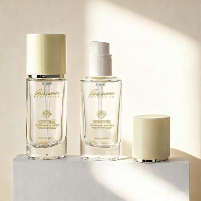 China Liquid Foundation Bottles glass cosmetic packaging set with 30ml capacity customizable printing and durable airtight leak proof design for sale
