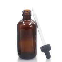 China 120ml Empty Amber Glass Bottles 4 Oz Boston Round Glass Bottles For Oil Products for sale