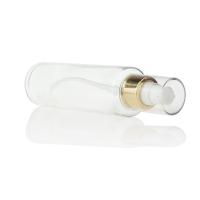 China Transparent 120ml Glass Lotion Bottles With Pump FDA Certificate Round Shape for sale