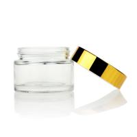 China 50g Glass Jar Cream Glass Jar With Gold Cap for sale