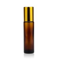 China 10ml Amber Glass Roll On Bottles With Aluminum Plastic Cap for sale