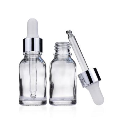 China Empty 15ml 0.5oz Oil Dropper Glass Bottle Refill Portable Clear Bottle for sale