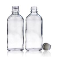 China Customized 100ml Clear Glass Dropper Bottle 3.4 oz Essential Oil Cosmetic Container for sale