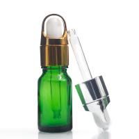 China Green 10ml Oil Dropper Glass Bottle With Customized Surface Handling for sale