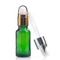 China 20ml Green Glass Essential Oil Bottle Round Dropper Bottle ODM Custom for sale