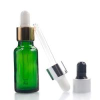 China 20ml Green Glass Essential Oil Bottle Round Dropper Bottle ODM Custom for sale