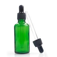 China Green 50ml Glass Essential Oil Bottle with Dropper Customizable Capacity 5ml to 100ml for sale
