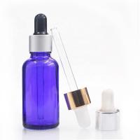 China 1oz 30ml Blue Glass Dropper Bottle for Essential Oils Customizable 5ml to 100ml for sale