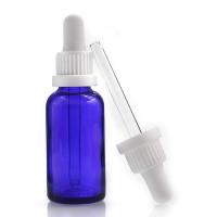 China 1oz 30ml Blue Glass Dropper Bottle for Essential Oils Customizable 5ml to 100ml for sale