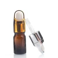 China Amber Color Glass Bottles With Dropper  Custom Color 5ml Essential Oil Bottles for sale