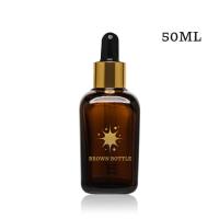 China Amber Square Glass Essential Oil Bottles 15ml 25ml 50ml 100ml with Gold Dropper for sale
