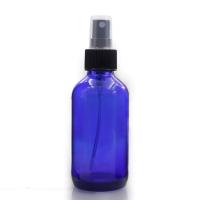 China Blue Body 120ml Boston Glass Bottles Screw Spray Pump Dropper Cap for sale