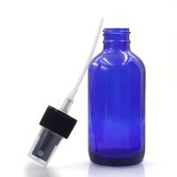China Blue Body 120ml Boston Glass Bottles Screw Spray Pump Dropper Cap for sale