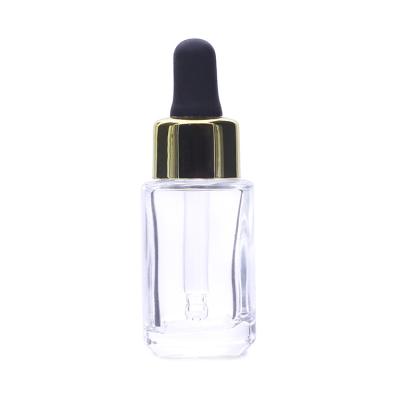 China Skin Care Serum Dropper Bottles Empty Square 20ml Clear Color for sale