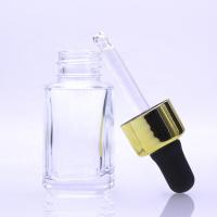 China Skin Care Serum Dropper Bottles Empty Square 20ml Clear Color for sale