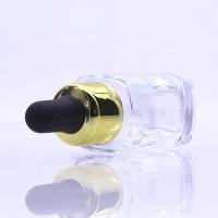 China Skin Care Serum Dropper Bottles Empty Square 20ml Clear Color for sale