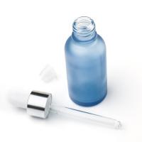 China Colored 30ml 50ml Essential Oil Dropper Bottles glass Base aluminum Collar for sale