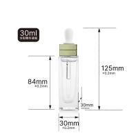 China Fancy Luxury 30ML Cosmetics Square Drop Eye Dropper Serum Bottle With Silver Cap New Arrival S063 for sale
