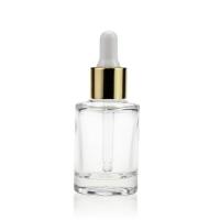 China Luxury Cosmetic Packaging Empty Clear Glass Dropper Bottle With Pipette 30ml Oil Dropper Bottle F124 for sale