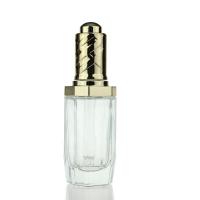 China Custom White Eyelash Glass Bottle With Gold Aluminum Dropper Glass Serum Bottle For Skin Care S026 for sale