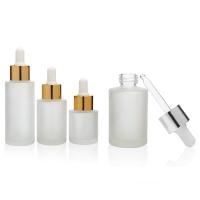 China High Quality Frosted 30ml Face Serum Glass Dropper Bottle  For Skin Care for sale