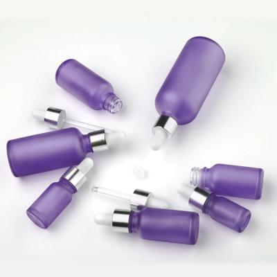 China Custom 15ml 30ml 50ml 100ml Serum Dropper Bottles OEM Purple Painting for sale