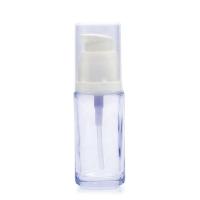China Round 35ml Liquid Foundation Bottles Clear Glass Pump Bottles for sale