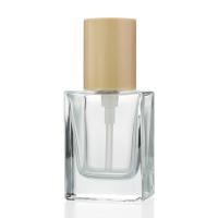 China Luxury 30ml Square Glass Foundation Bottle with Metal Screw Cap Screen Printing for sale